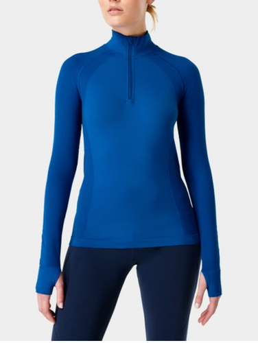 SWEATY BETTY Athlete Mesh Panel Half Zip L/S Top US Size 4-6 - Oxford ...