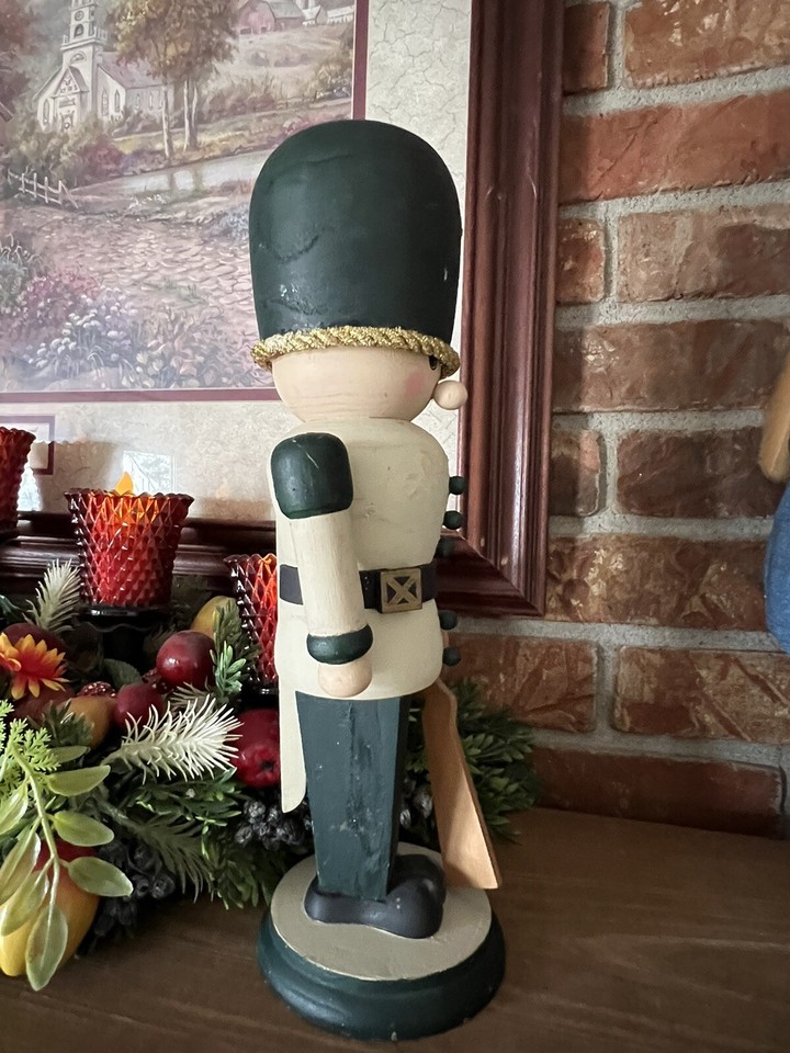 Rare Vintage 1970 Solid Wood Hand Crafted Nut Cracker Holding A Wooden ...