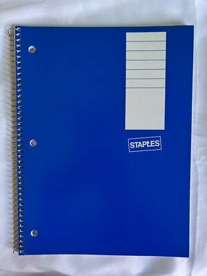 Staples Spiral 1 subject Notebook Blue | eBay
