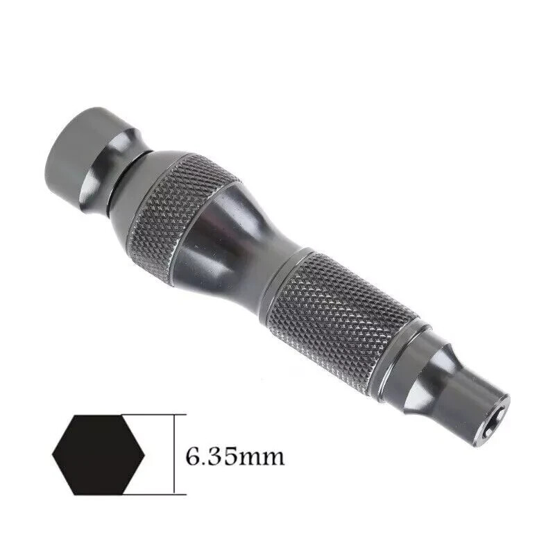 Heavy Duty Metal Hand Tool Screwdriver 1/4" Hex Bit Holder W/Bearing ...