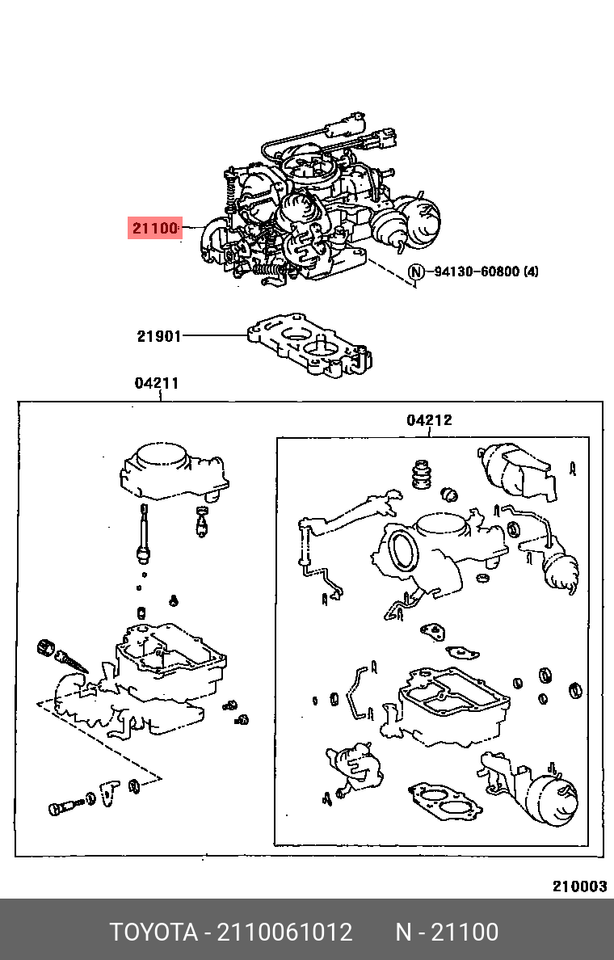 Genuine Carburetor 1969-1987 Toyota Land Cruiser 2F FJ40 21100-61012 ...