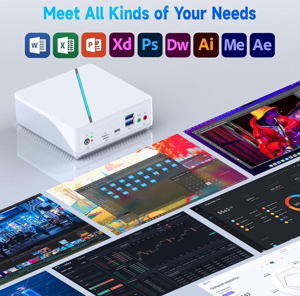 Mini PC Intel N100(3.4Ghz) 16GB DDR5 512GB M.2 SSD Window 11 Pro Mini ...