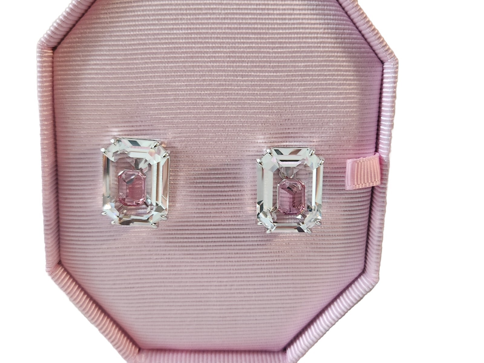 Swarovski Crystal Collection I Chroma Earrings Pink Rhodium Plated ...
