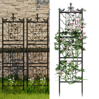 2x Heavy Duty Metal Garden Trellis Fence Barrier Edge Border for ...