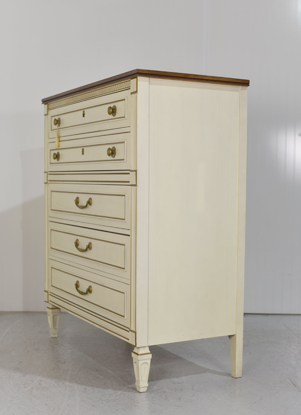 PAINT TO ORDER Vintage Transitional Highboy Dresser Gold Accents by ...