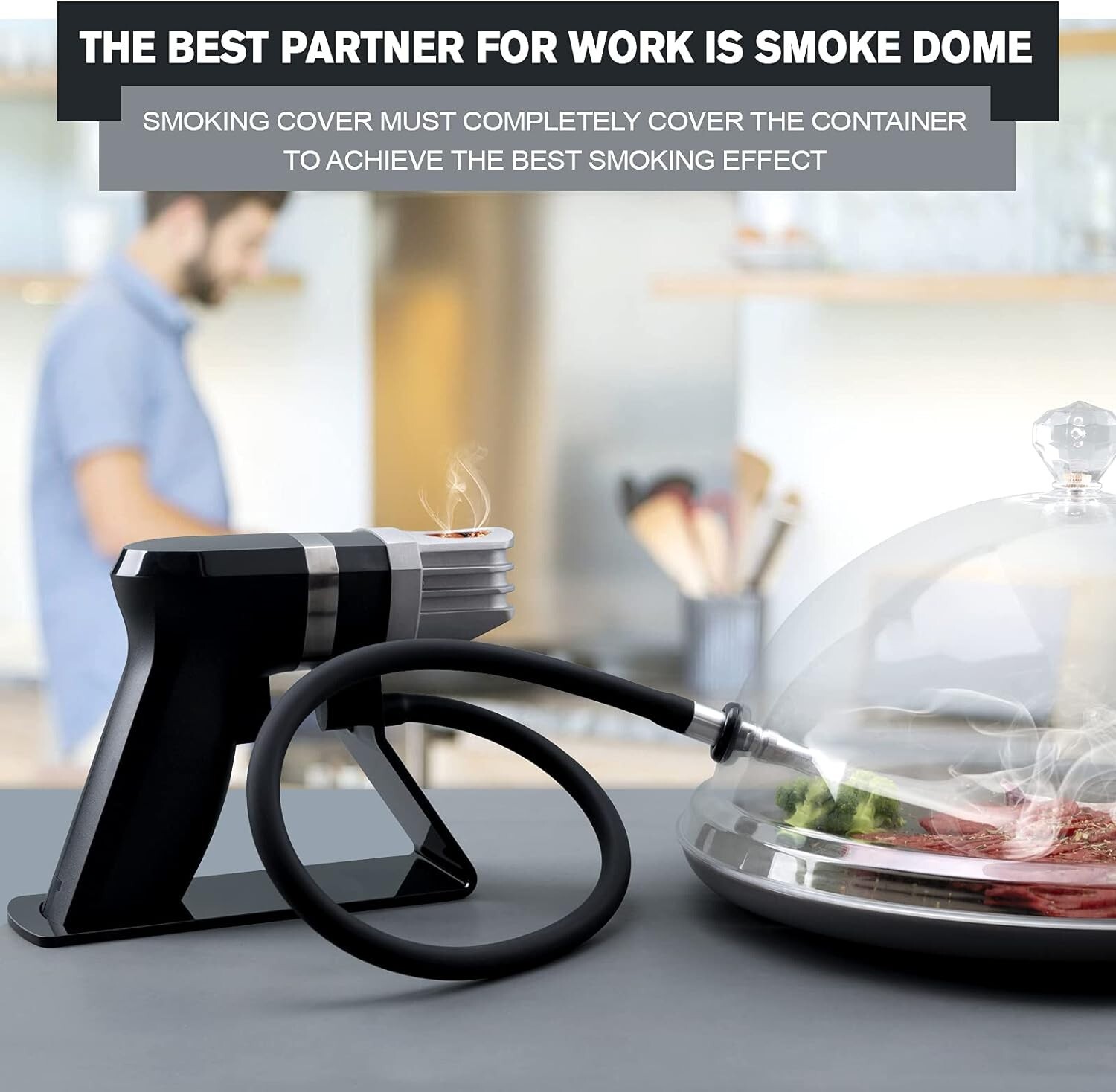 Cocktail Smoker Gun Kit with Wood Chips Portable Food Smoke Infuser ...