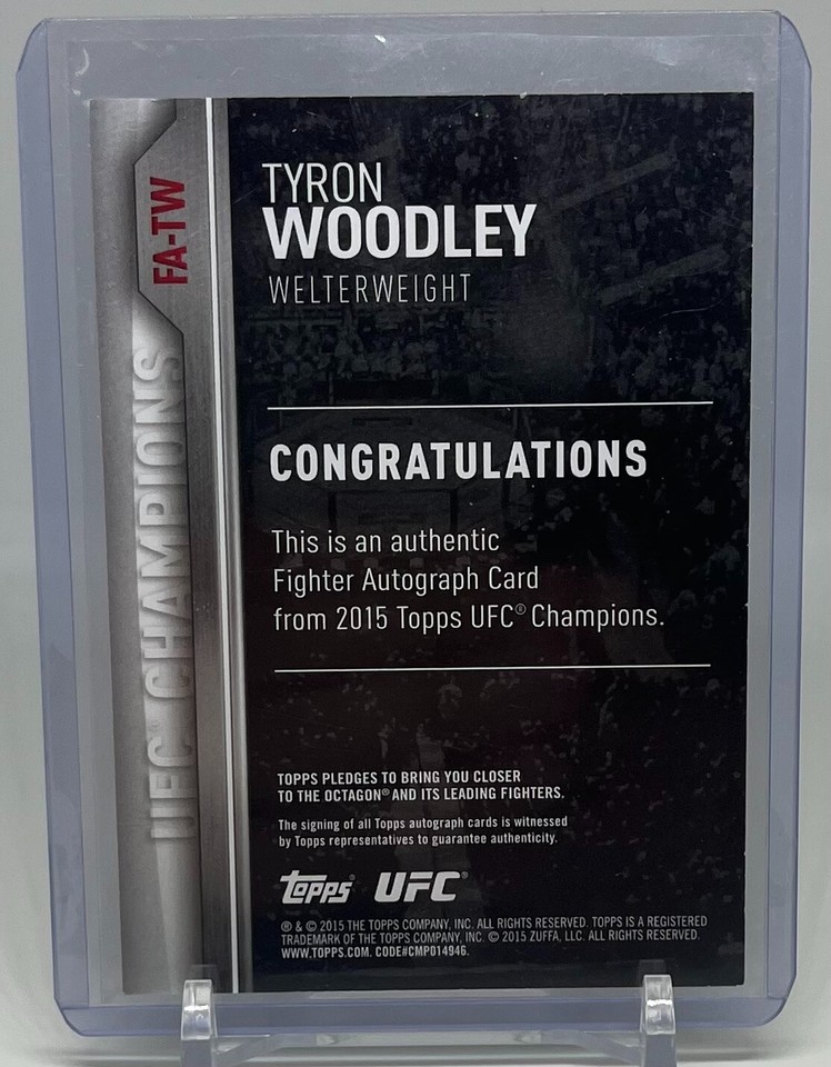 TYRON WOODLEY 2015 Topps UFC Champions Autograph Welterweight #FA-TW | eBay