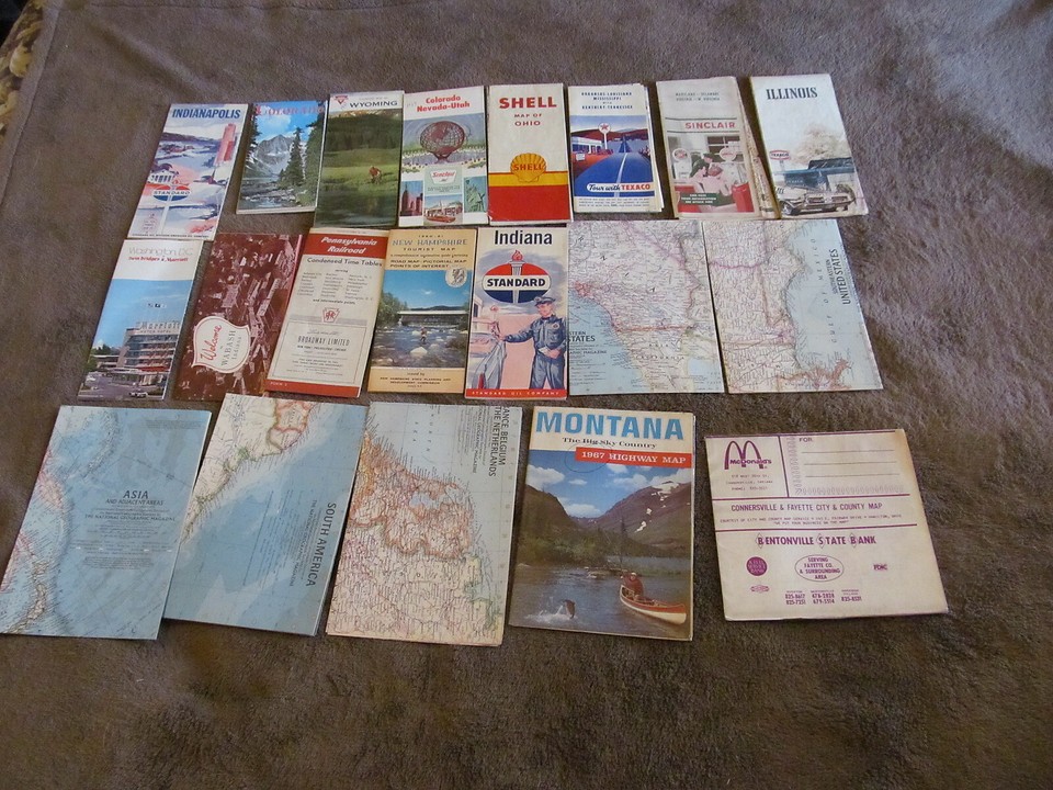 46 Fabulous Vintage 1960's Road Maps Of All Kinds - Mostly Midwest ...