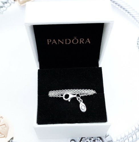 NEW Authentic PANDORA 925 Silver Signature Logo Chain Necklace 590412 ...