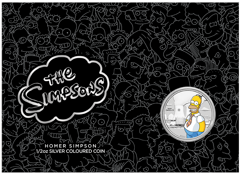 2020 Perth Mint The Simpsons Homer Simpson 1/2 oz Silver Colored Coin ...
