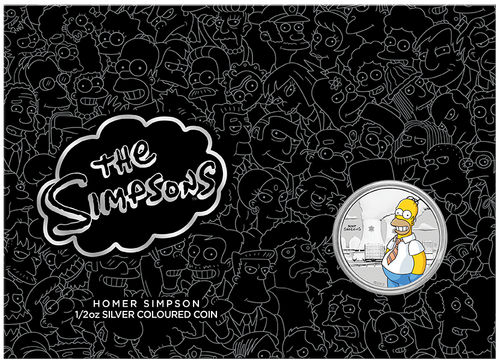 2020 Perth Mint The Simpsons Homer Simpson 1/2 oz Silver Colored Coin ...