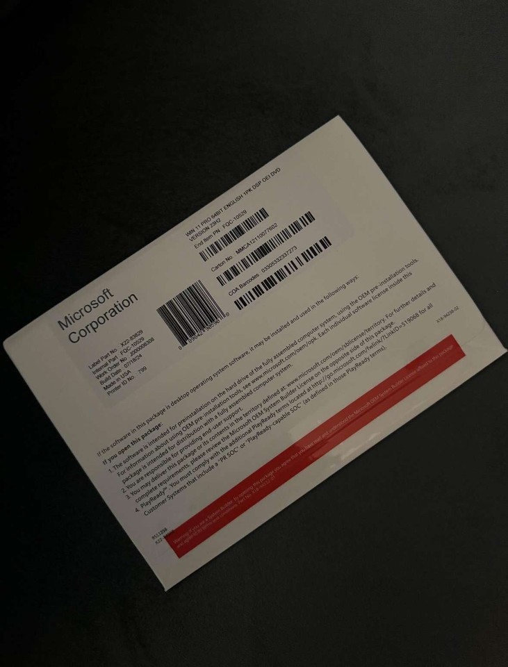 Win 11 Pro 64Bit English DVD & Key | Full License [Brand new)-Fast ...