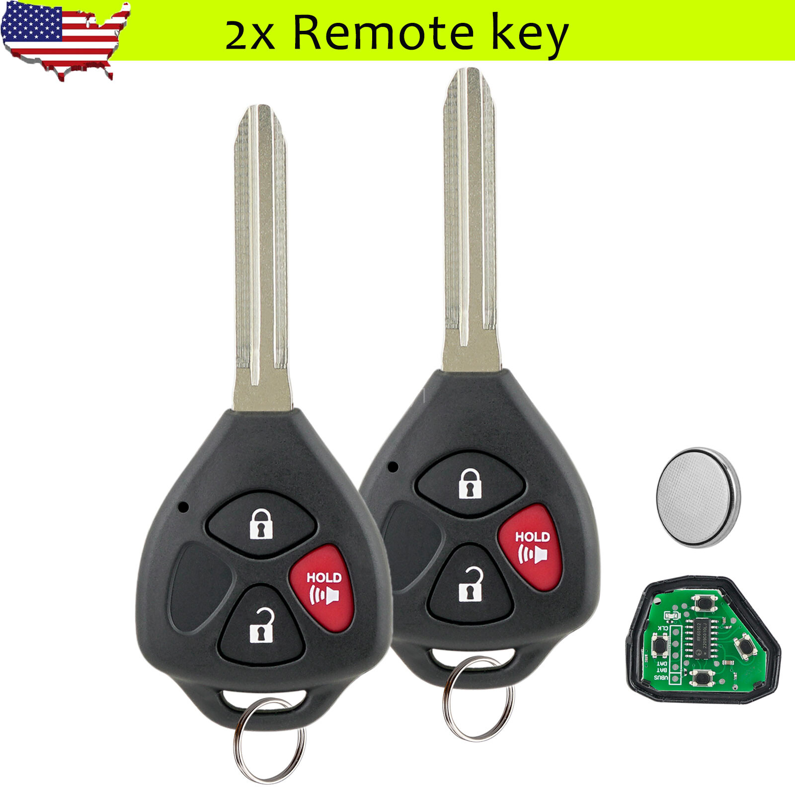 2 For 2006 2007 2008 2009 2010 2011 Toyota RAV 4 Rav4 Entry Remote Key ...
