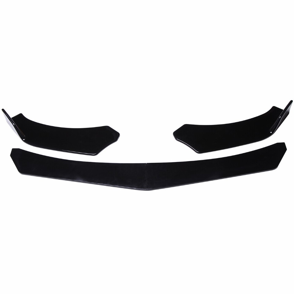 For Dodge Ram 1500 Gloss Black Front Bumper Lip Splitter + Splitter Rod ...