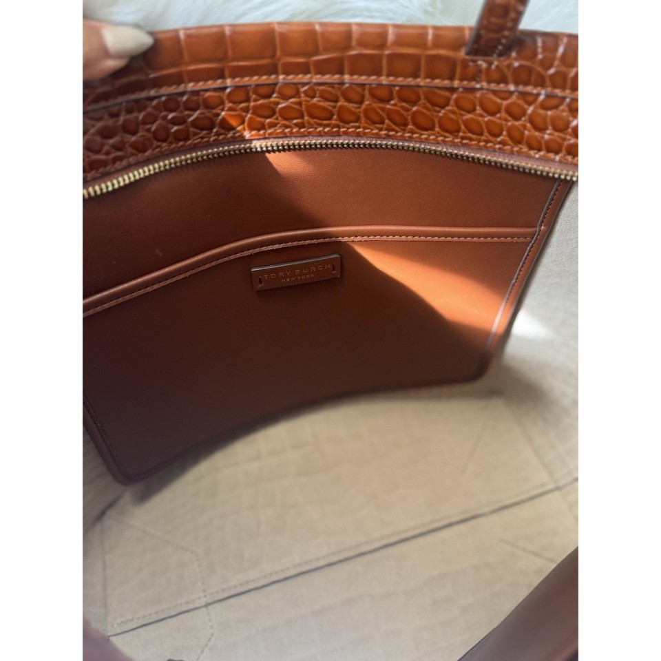 RARE NEW $720 Tory Burch Crocodile Thea Work Travel Laptop Tote Diaper ...