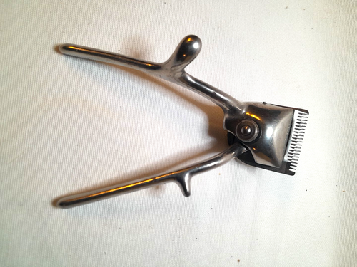 Vintage "HANDY 000"Chrome Barber Manual Hand-Held Hair Clipper Shears ...