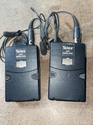 Lot Of 2 Telex UHF wireless model WT- 500 belt pack transmitters with ...