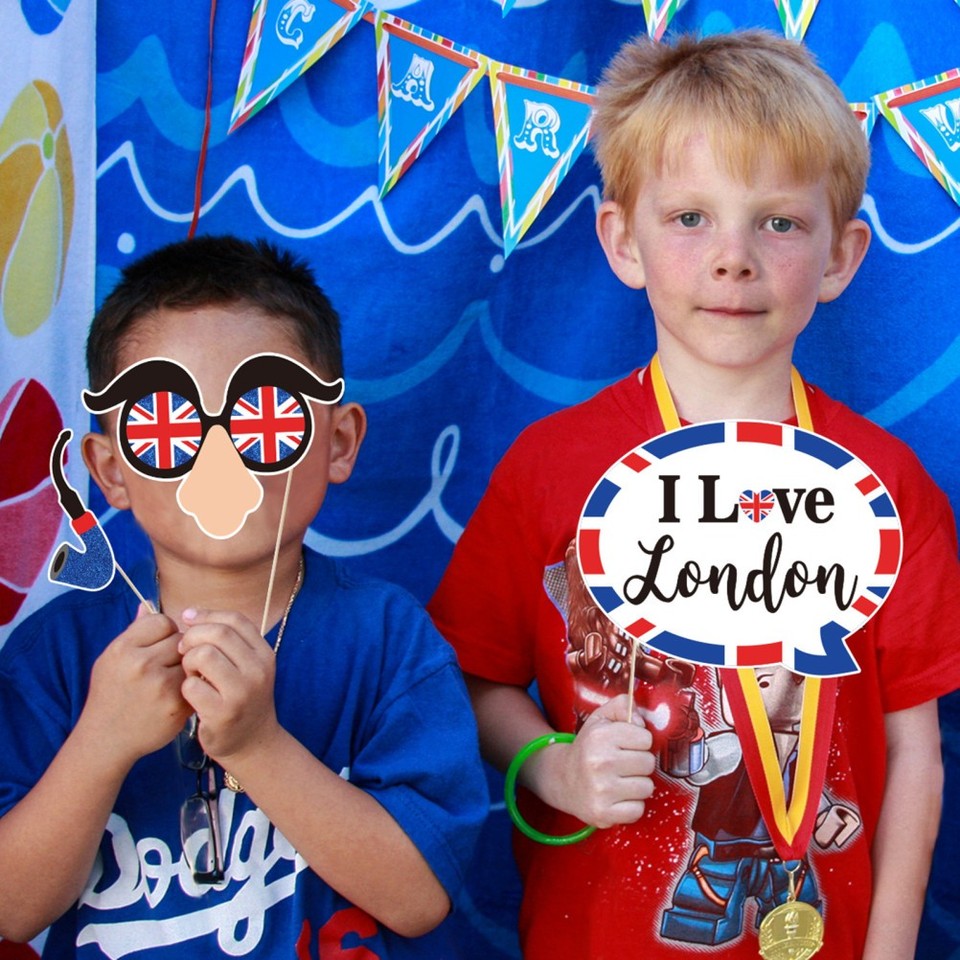 20 Pcs Paper Uk Flag Photo Booth Props For British National Day Party ...