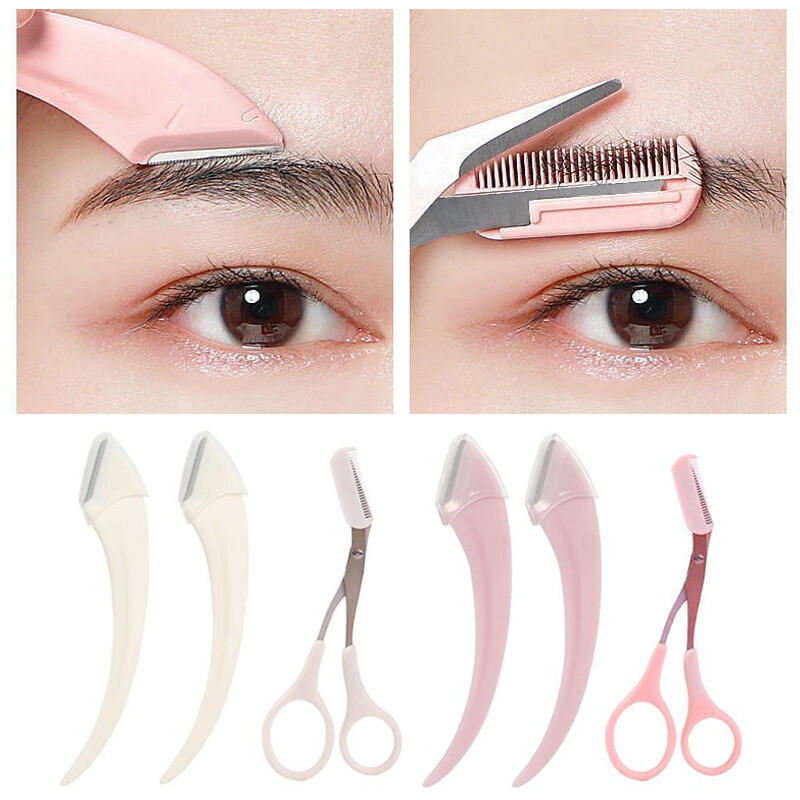 Comb Eyebrow Scissors Beauty Scissors Eyebrow Trimming Meniscus 3 Piece ...