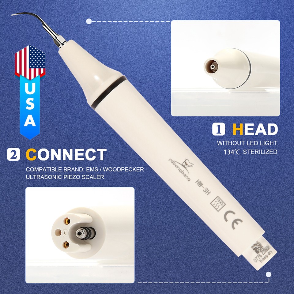 Dental Ultrasonic Piezo Scaler Handpiece LED Fit For WOODPECKER/SATELEC ...