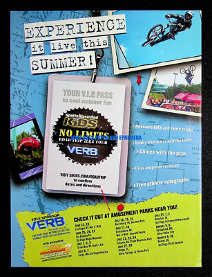 No Limits Road Trip 2004 Tour Verb BMX Trade Print Magazine Ad Poster ...