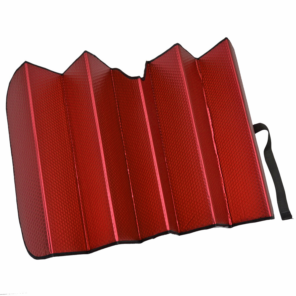 Auto Sunshade Red Foil Reflective Sun Shade Windshield Visor Standard ...