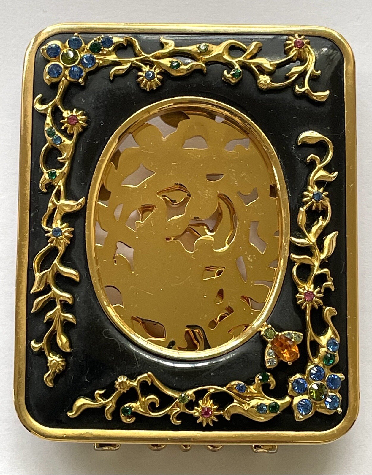 Franz Picture Photo Frame Bee Jewels Decorated Gold Plated Olive Green ...