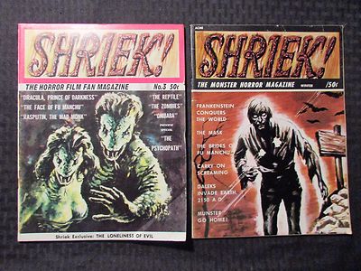 1966 SHRIEK Magazine #3 VG- 3.5 #4 FN 6.0 LOT of 2 DCHAC | eBay