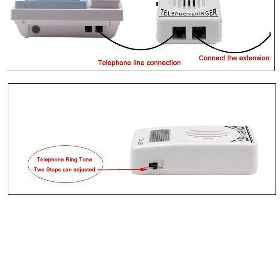 Home Telephone Strobe Light Phone Flasher Amplified Ringer Bell Hearing ...