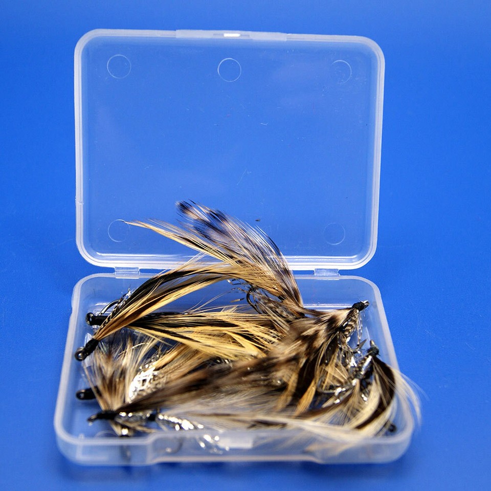 12PCS Color insects fly hooks hook gold Trout flies fly fishing 8# W ...