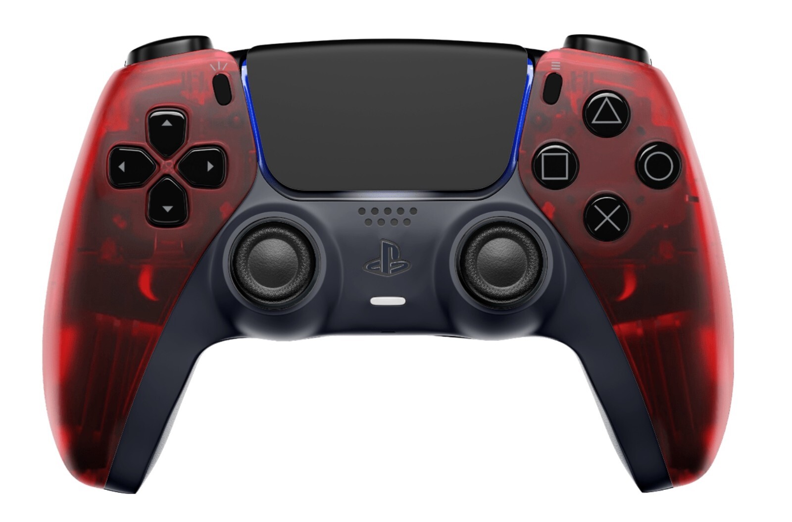 Clear Red Custom UN-Modded Controller Unique Design compatible with PS5 ...
