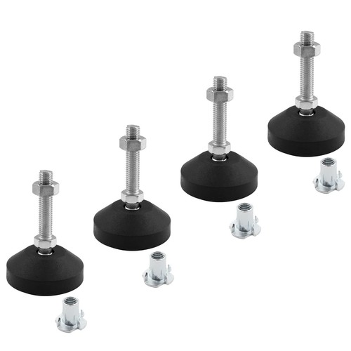 4 Pcs M10 Leveling Feet with T-Nut, Anti Skid Threaded Rubber Feet ...