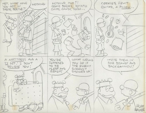 Beetle Bailey Daily Strip - 6 panels 11x8.5 Signed art by Mort Walker ...