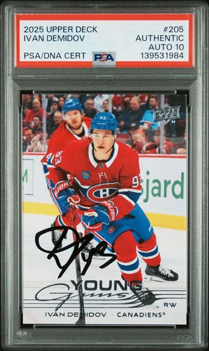 Ivan Demidov Signed Upper Deck Young Guns Rookie Card PSA/DNA Auto 10 ...