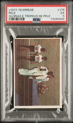 PSA 5 EX Pele 1977 Errege #176 Rare Trading Card Glorias e Trofeus de ...
