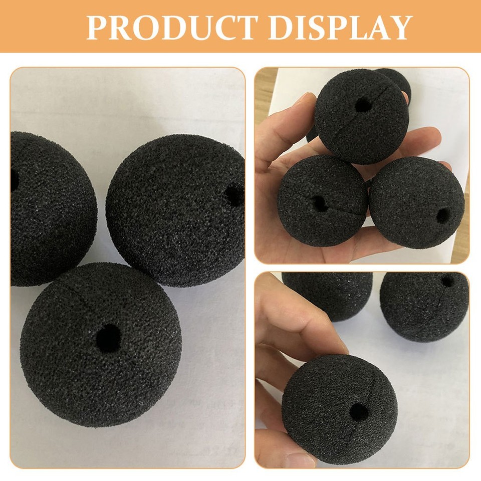 10 Pcs Black Clown Nose Sponge Prop for Cosplay Party Performing ...