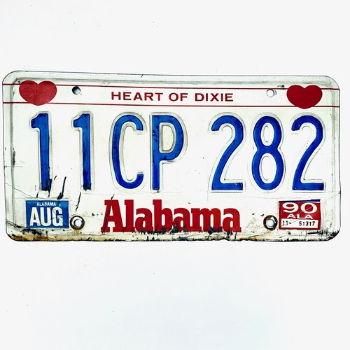 1990 United States Alabama Heart of Dixie Passenger License Plate 11CP ...