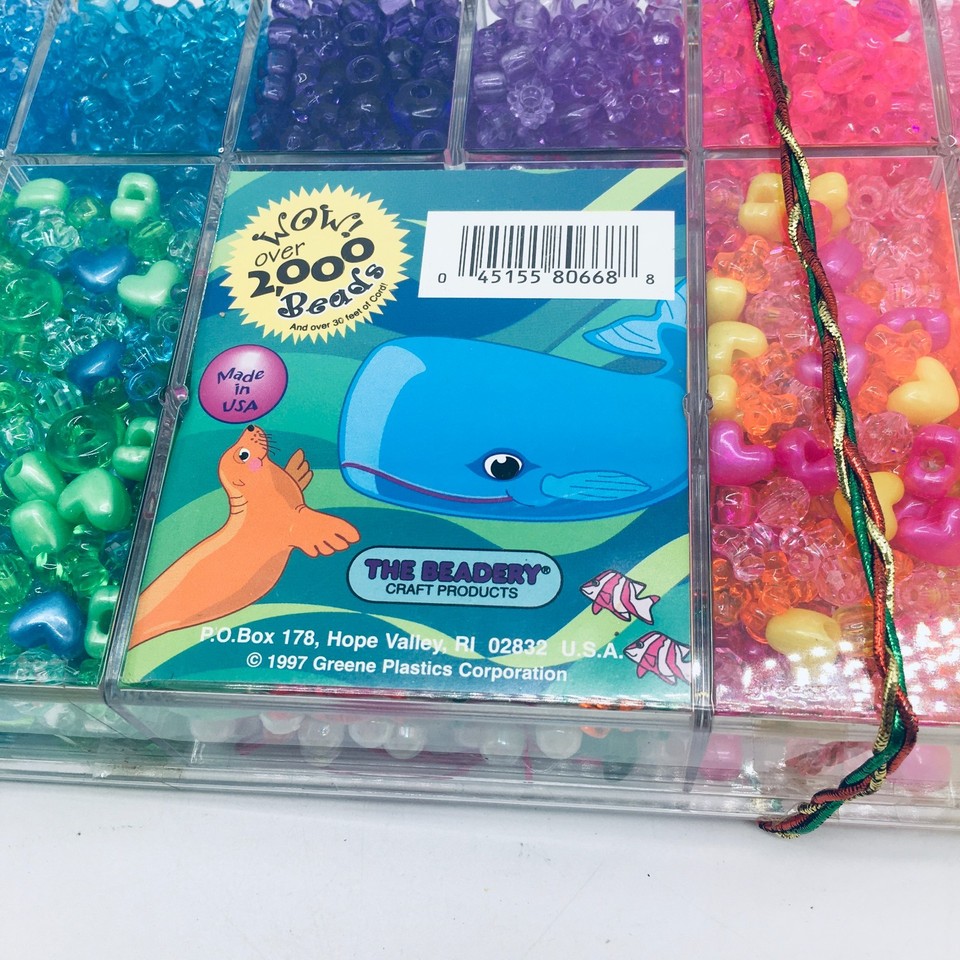 The Beadery Bead 2,000 Kit Colorful Craft Product 1997 vtg NEW 30 feet ...