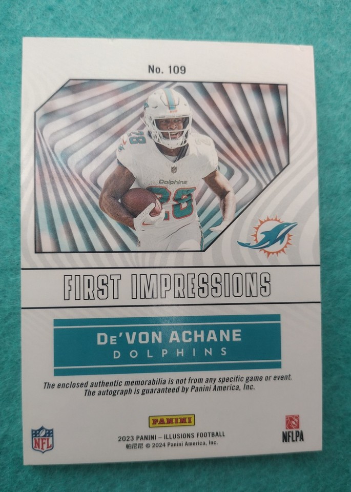 Devon Achane First Impressions /50 RPA Tri Color Patch RC Auto ...