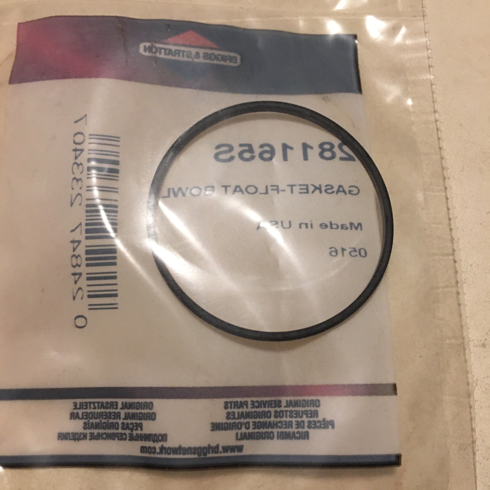 Briggs & Stratton 281165s Float Bowl Gasket Replaces 281165 for sale ...