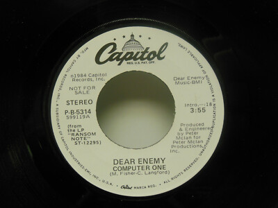 PROMO COPY! DEAR ENEMY: Computer One / Same, 45 RPM, NM | eBay
