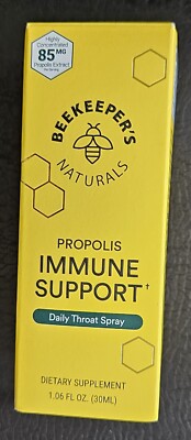 Beekeepers Naturals DAILY THROAT SPRAY 1.06oz Propolis Immune Support ...