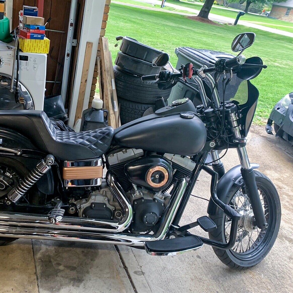 Black Highway Engine Guards Crash Bar for Harley Dyna Super Glide FXD ...