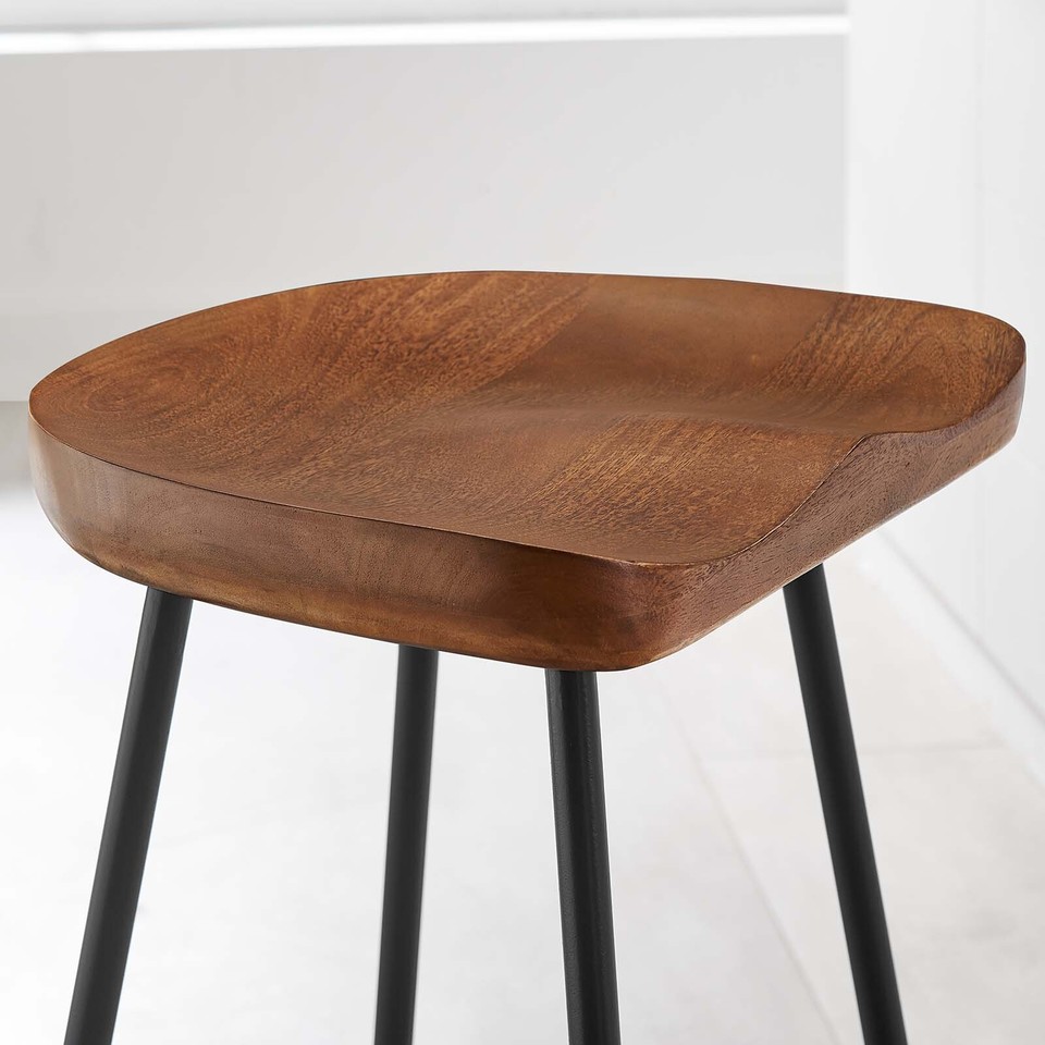 Modway Concord Backless Wood Counter Stools - Set of 2 in Walnut | eBay