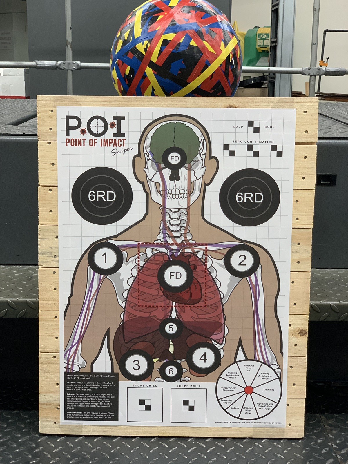 5 Paper Targets Gun Range Pistol Rifle Skeleton Vital Organs & Shooting ...