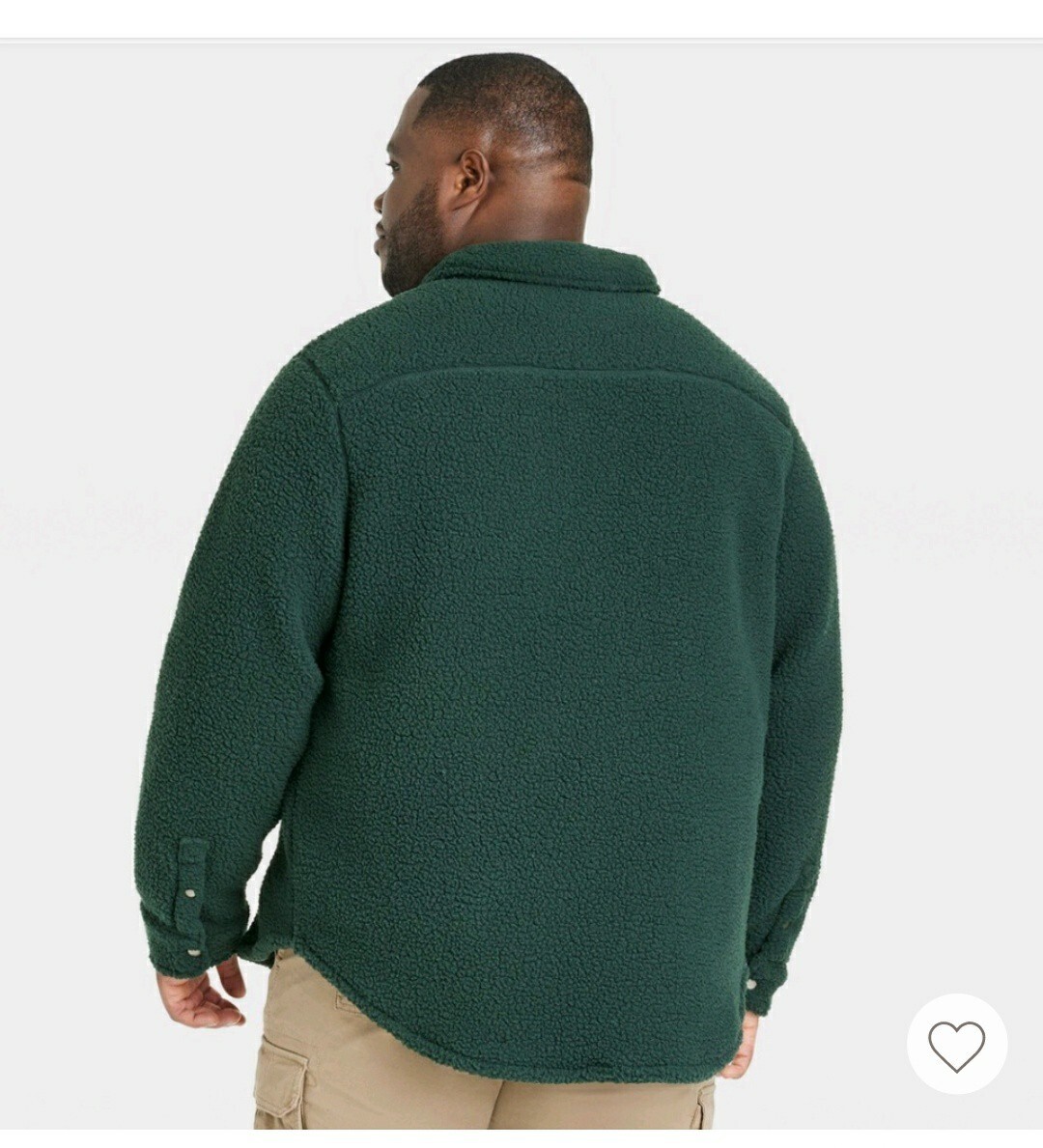 Men's Goodfellow & Co Sherpa Long Sleeve Shacket - Dark Green New L ...