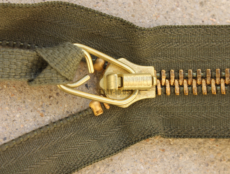 SCOVILL US MILITARY BRASS ZIPPER M-65 M-51 JACKET REPLACEMENT REPAIR ...