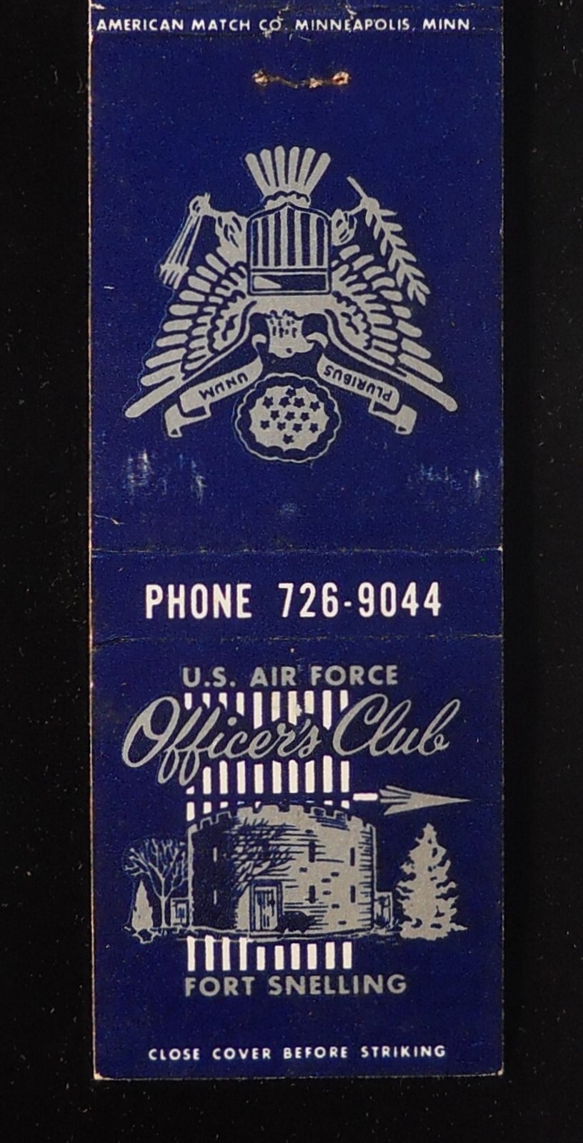 1960s? AMERICAN MATCH Officer's Club U.S. Air Force Fort Snelling MN ...