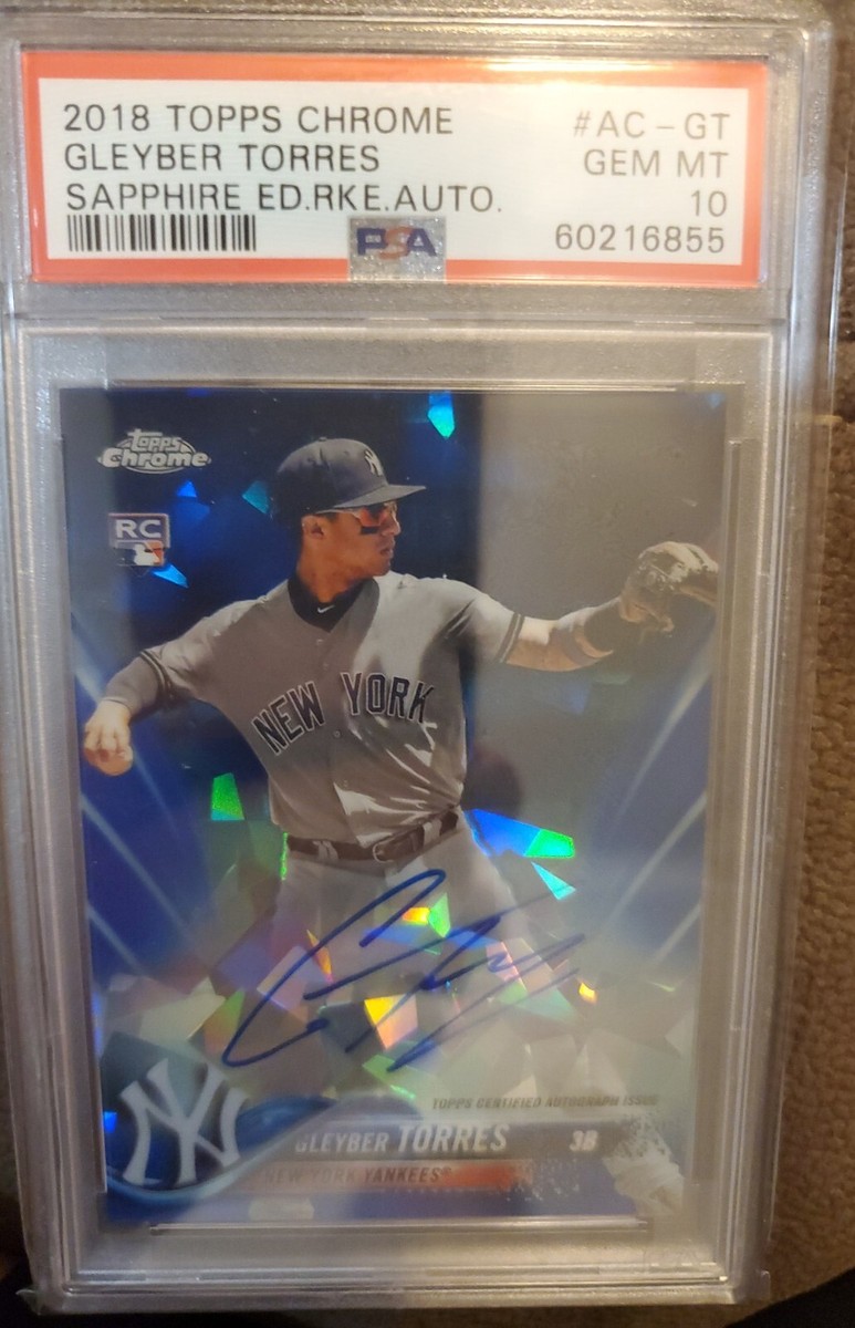 2018 Topps Chrome Sapphire Edition Gleyber Torres Auto PSA 2018 Topps Chrome Sapphire Edition Gleyber Torres Auto PSA