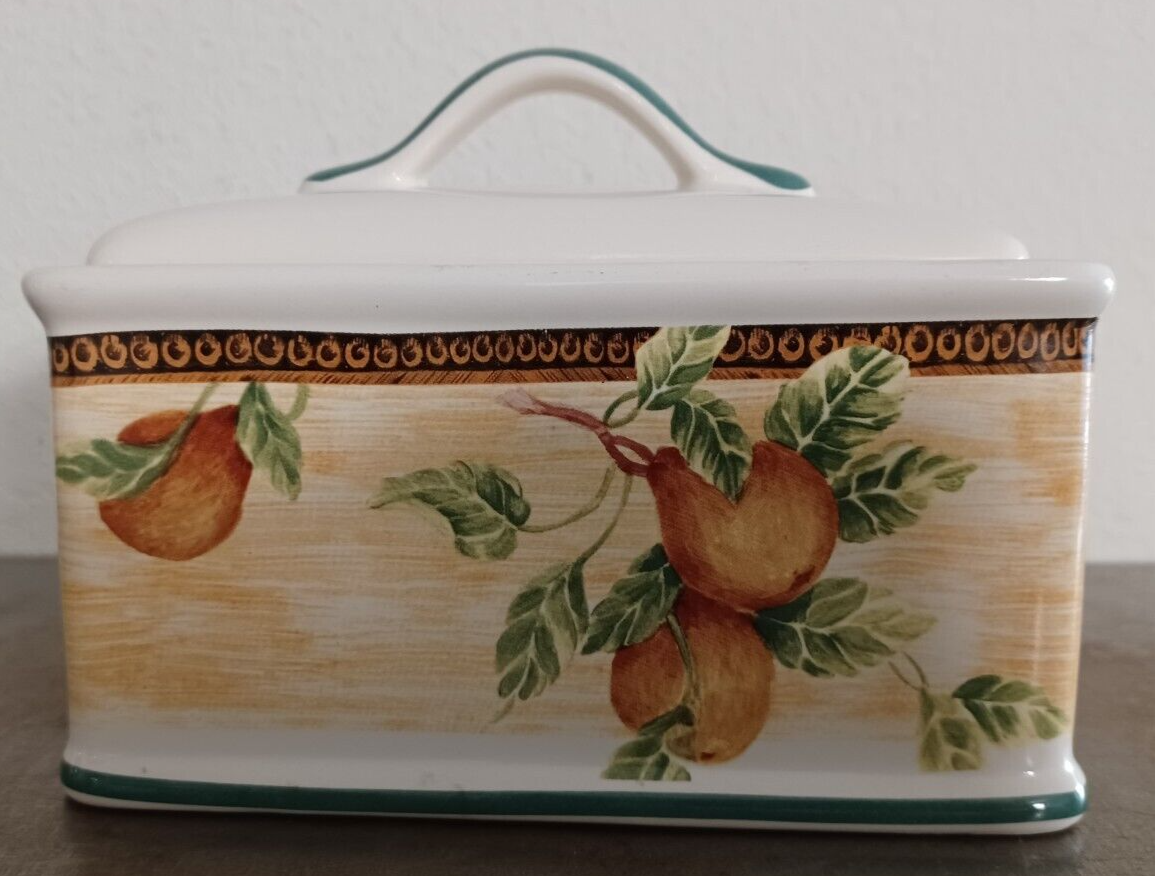 Jay Import Company Rectangle Shaped Ceramic Canister With Fruit | eBay